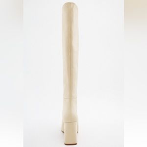 Zara | Shoes | Zara Square Toe High Heeled Genuine Leather Boots | Poshmark